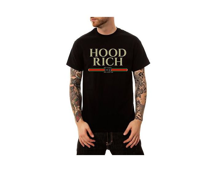 CULTURE The Hood Rich T-Shirt in Black 136_STWOD_HDRCH_FC_A1301_BLK ...