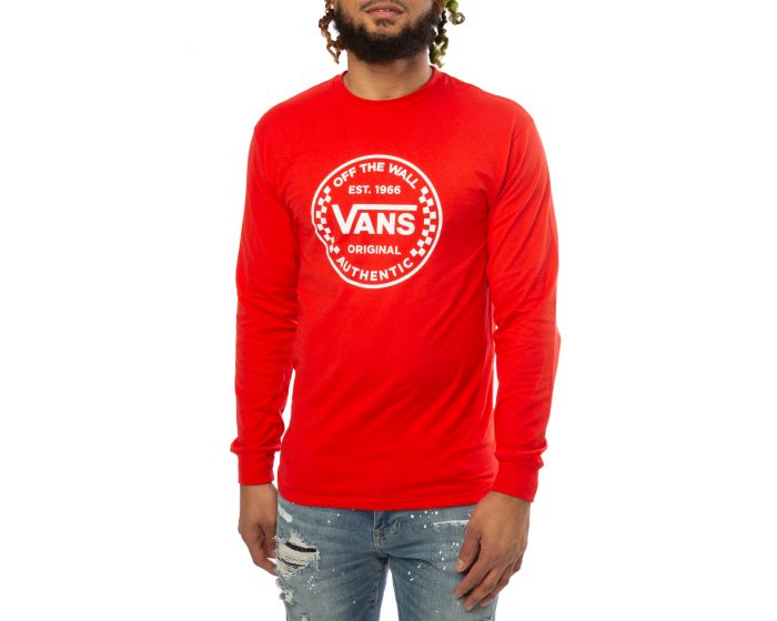 VANS Authentic Checker Long Sleeve Tee VN0A54DO4PV - PLNDR