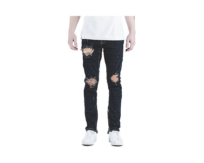 EMBELLISH The Bullet Exposed Ripped Denim Jeans in Dark Blue EMBS117-34 ...
