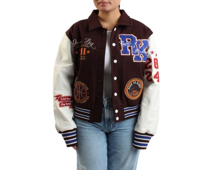 SMOKE RISE Women's Logo Patch Varsity Jacket AJ24993 - Karmaloop