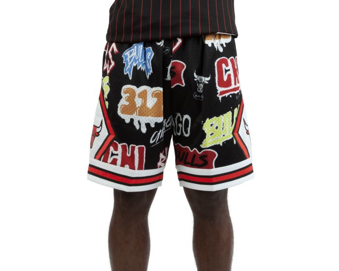 MITCHELL & NESS NBA SLAP STICKER SWINGMAN SHORTS PFSW4769-CBU97PPPBLCK ...