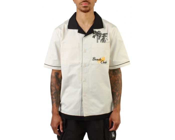 SMOKE RISE Satin Lounge Shirt WH-23297EB - Karmaloop
