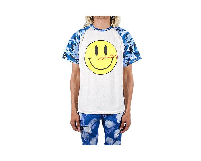 COOPER 9 Bloody Smiley T-shirts Camo Blue 1910307 - Karmaloop