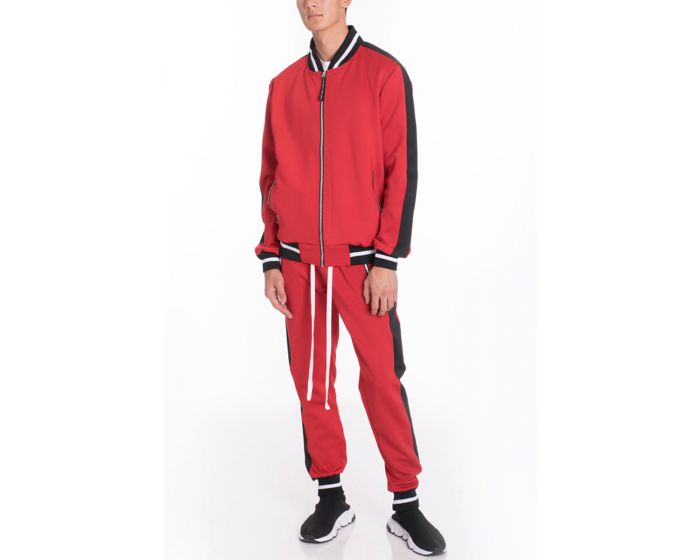 WEIV Heavy Weight Solid Rally Track Suit SET180-RED - Karmaloop