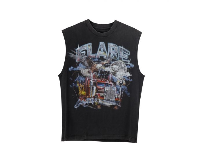 FLARE INC Long Haul Muscle Tee Black TKFLLONBLK - Karmaloop