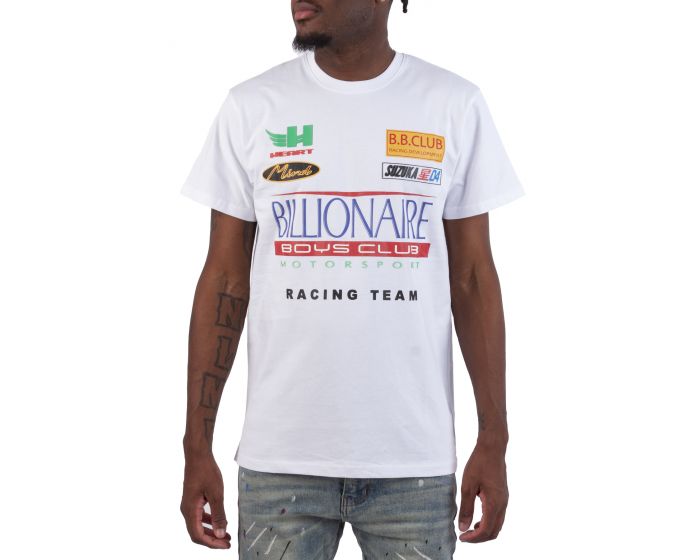 BILLIONAIRE BOYS CLUB Racing Team Short Sleeve Tee 821-6204WHT - Karmaloop