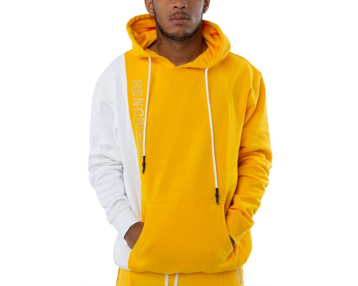 RENOWNED Split Panel Hoodie RD143-YEL - Karmaloop