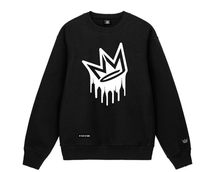 NY STATE OF MIND Dripping Crown Logo Crewneck 543657890976 - Karmaloop