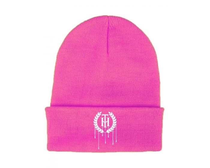 THE HIDEOUT CLOTHING Dripping Beanie HDTCLTHNG-59A7BF-HOTPINK - Karmaloop