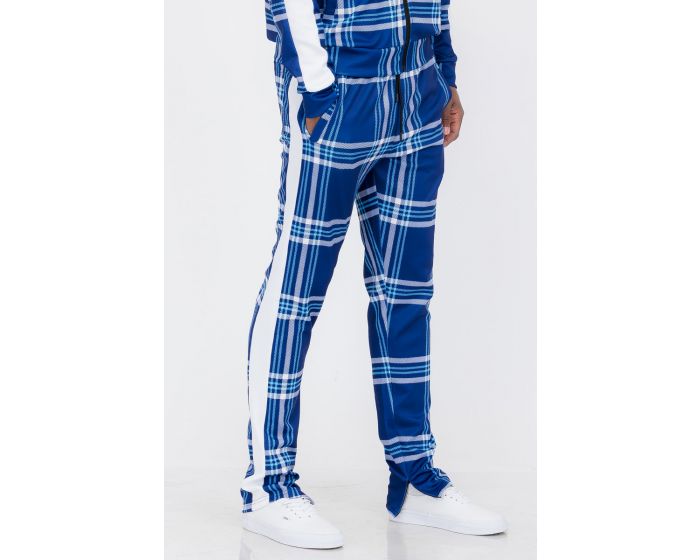 WEIV Plaid Out Track Pants P151-BLUEWHITE - Karmaloop