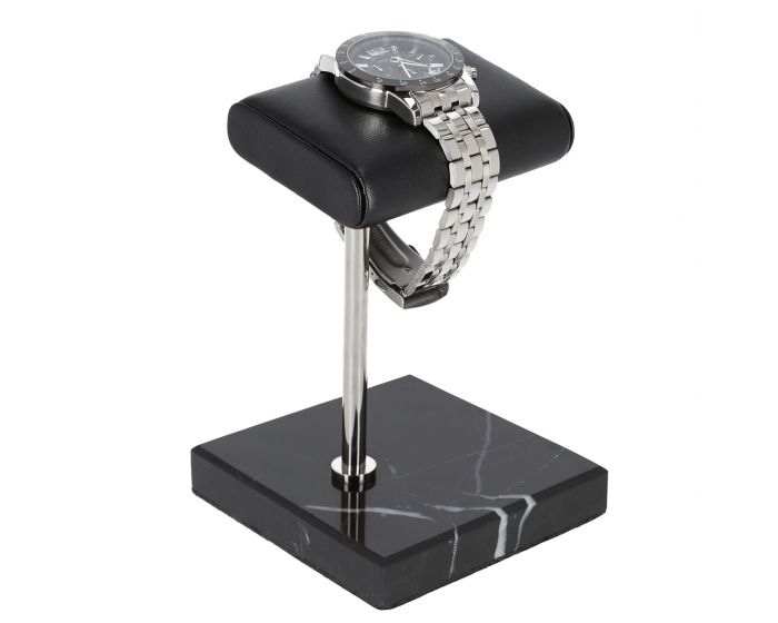 STEELTIME Deluxe Leather Padded Watch Display Stand STL-BCB78E-SILVER ...