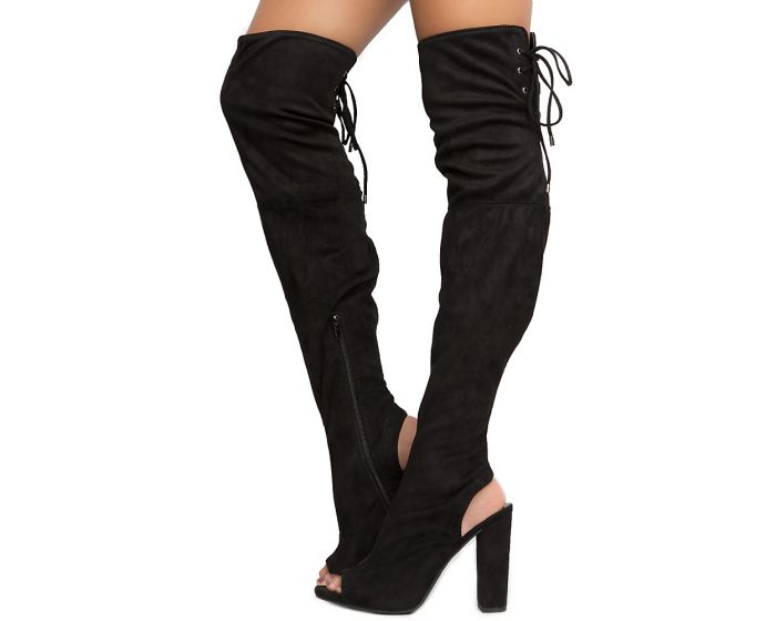 DELICIOUS Womens Truffle-S Knee High Boot FD TRUFFLE-S/BLACK SU - PLNDR