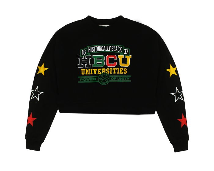 CROSS COLOURS X HBCU Power In Unity Crop Sweatshirt - Black CL80323PIU ...