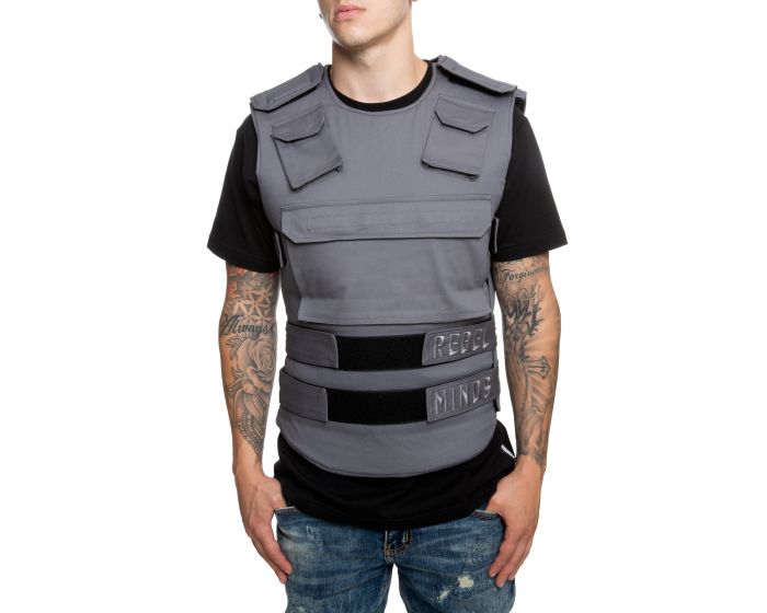 REBEL MINDS Riot Tactical Twill Vest 192-532DKGRY - Karmaloop
