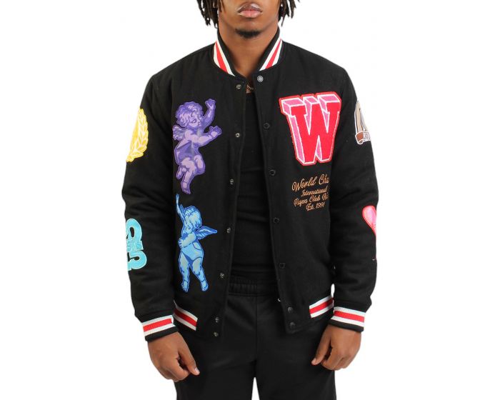 FBRK Cherub Rock Varsity Jacket 942-551BLK - Karmaloop