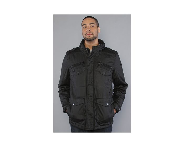 SCHOTT NYC The Marlon Waxed Military Jacket in Black 91085-BLK - PLNDR