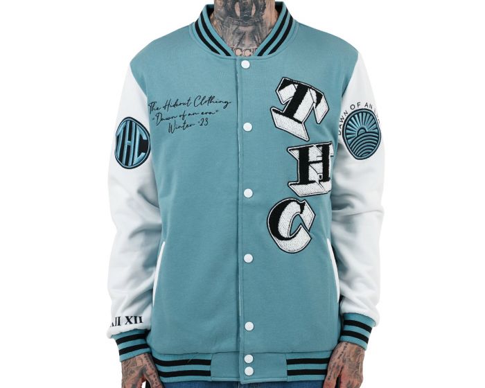 HIDEOUT Dawn of an Era Reversible Varsity Jacket THC-DA-SM-MALLARDBLUE ...