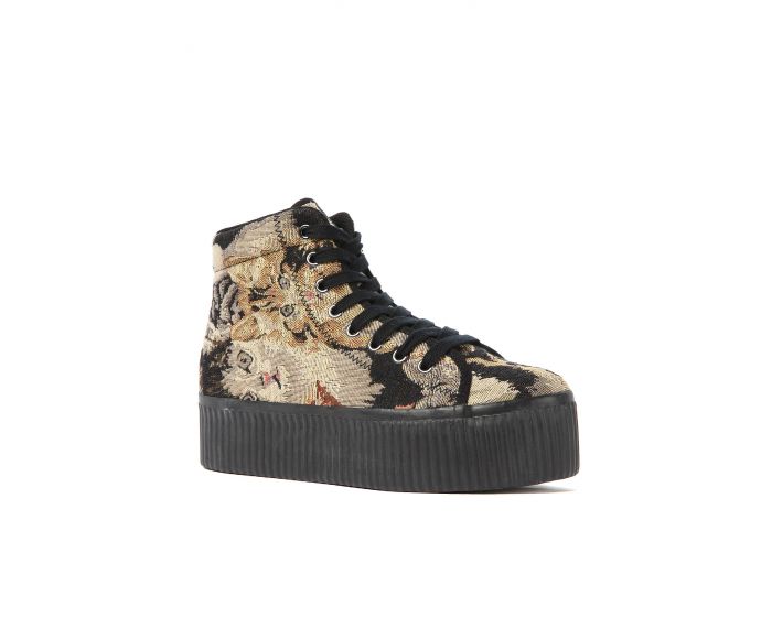 JEFFREY CAMPBELL The HIYA Sneaker in Cat Tapestry HOMG-CAT-MUL - Karmaloop