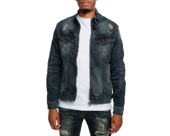 SMOKE RISE Zip Denim Jacket JJ9633 BW - Karmaloop