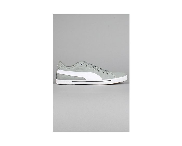 PUMA The Benecio Canvas Drip Sneakers in Limestone Grey and White ...