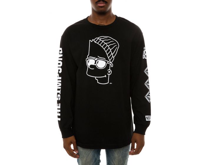 NEFF The x Simpsons Steezy Bart LS Tee in Black 15FS23SB-BLK - Karmaloop