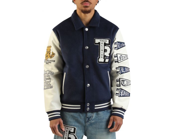 TRUE RELIGION Crest Wool Varsity Jacket 110100-4862 - Karmaloop
