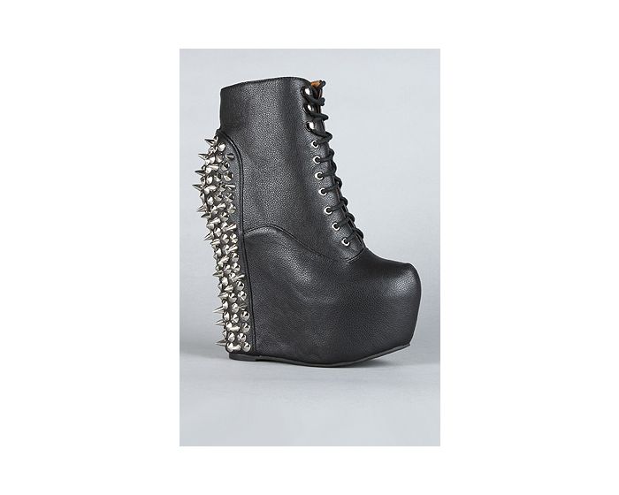 JEFFREY CAMPBELL The Spike Damsel Shoe in Black and Silver DAMSEL-SP ...