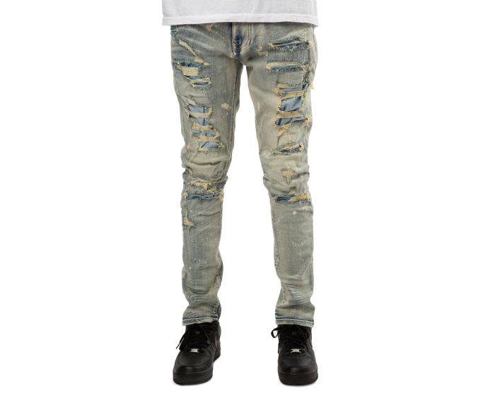 SMOKE RISE Johan Repair Jeans JP20633-CBLUE - PLNDR