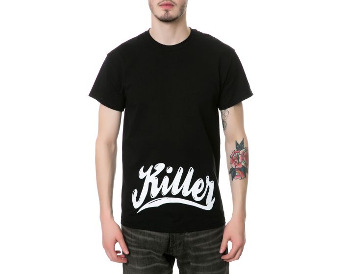 KILL BRAND The Killer Cursive Tee in Black KIBM-CURSIVE-TEE-BLK - PLNDR