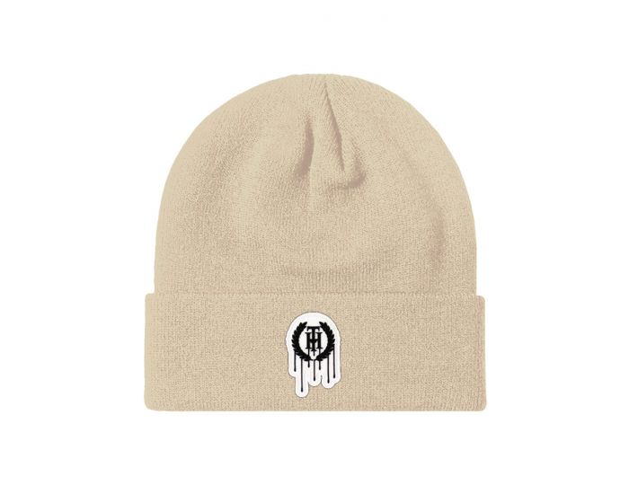 HIDEOUT Dripping Essentials 3D Logo Beanie HDTCLTHNG-2F246B-CREAM ...