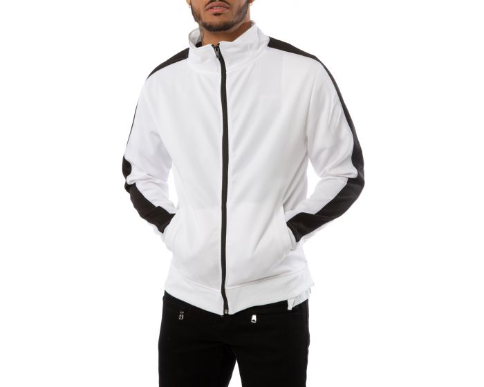 BLEECKER AND MERCER Bleecker Track Jacket F805-WHBK - PLNDR