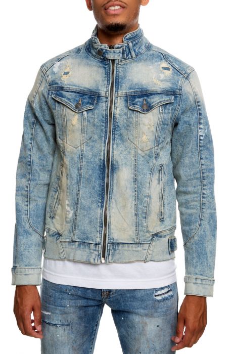 SMOKE RISE Zip Denim Jacket JJ9633 MB - Karmaloop