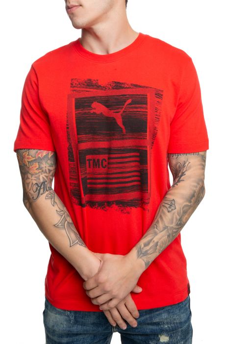 PUMA Puma x TMC Hussle Tee in Risk Red 59657402 - Karmaloop