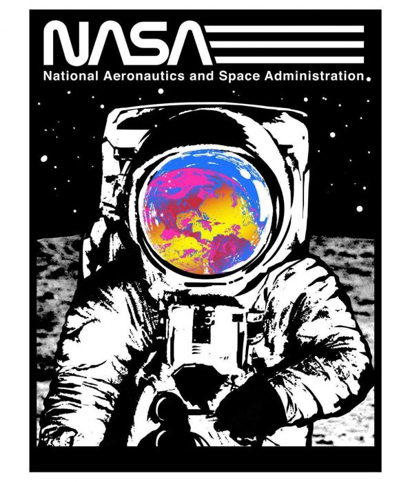 RIOT SOCIETY NASA Astronaut Moon 2.0 Mens T-Shirt RSMT-B02-459-A0-WHT ...