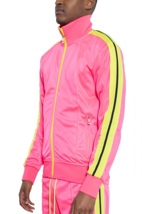 WEIV STRIPED TAPE TRACK JACKET TJ766-PINK - Karmaloop