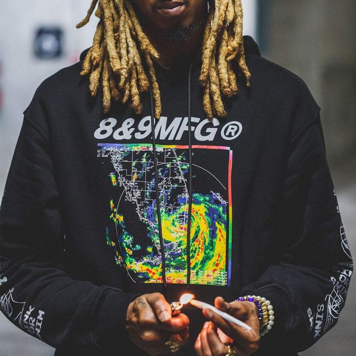 8&9 CLOTHING Weatherman Hooded Sweatshirt Black HSWEABLK-BLACK - Karmaloop