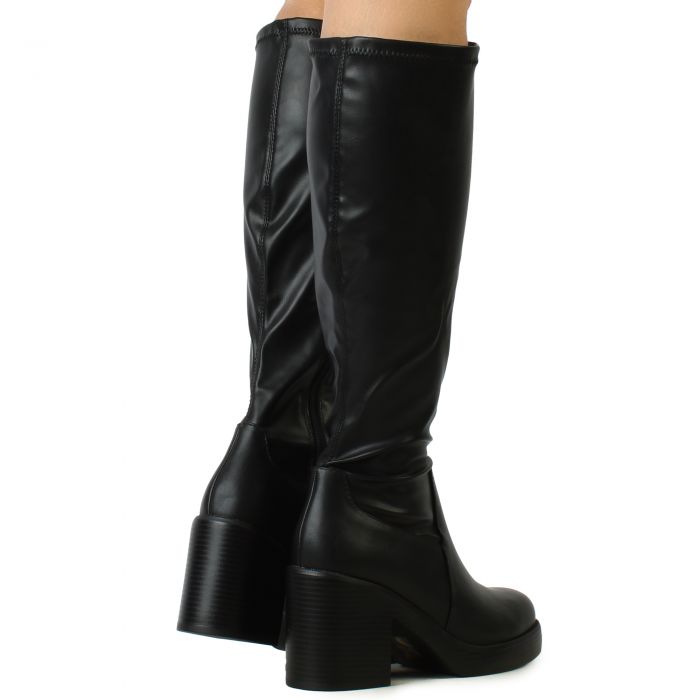 SOLE LA VIE Sonia- Knee High Heel Boot FD SONIA-S-ALLBLK - Karmaloop