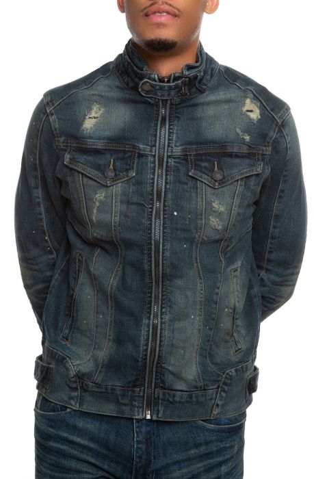 SMOKE RISE Zip Denim Jacket JJ9633 BW - Karmaloop
