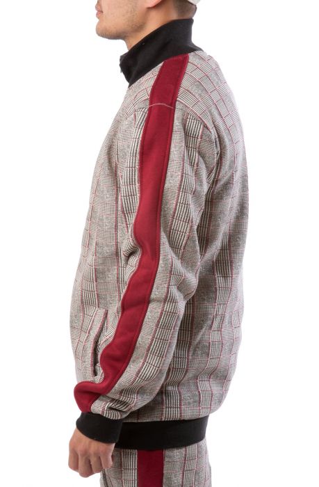 FBRK Xander Plaid Track Jacket XL02001-BURG - Karmaloop