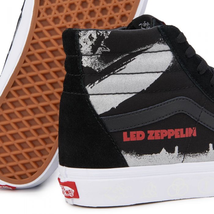 VANS The x Led Zeppelin Sk8-Hi Sneakers in Black and True White ...