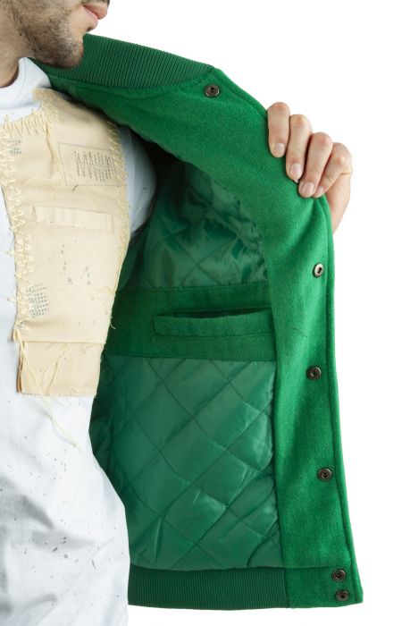 REBEL MINDS Loud Pack Varsity Jacket 922-512GRN - Karmaloop