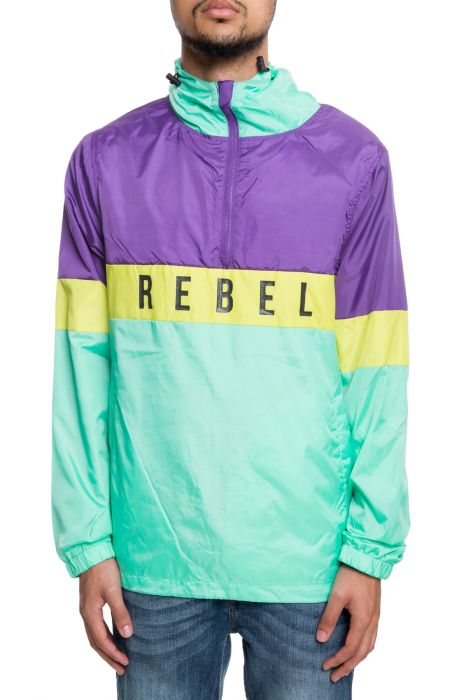 REBEL MINDS The Rebel Vibes Color Block Windbreaker in Mint and Grape ...