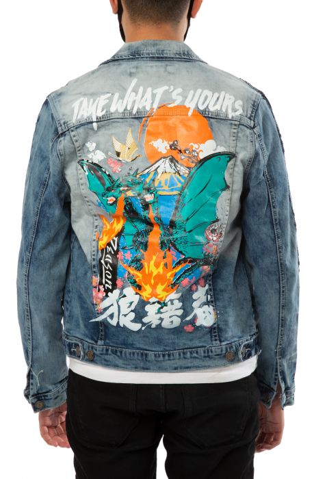REASON Flaming Dragon Denim Jacket C0-034BLU - Karmaloop