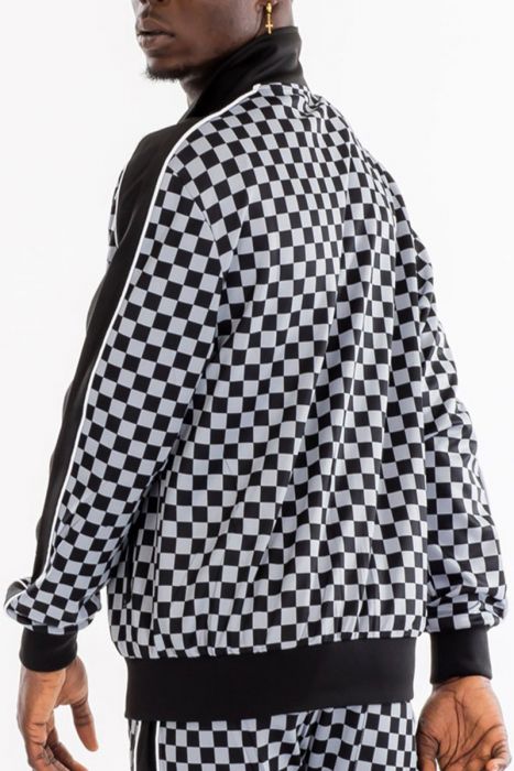 WEIV CHECKERED TRACK JACKET TJ0712-GREY - Karmaloop