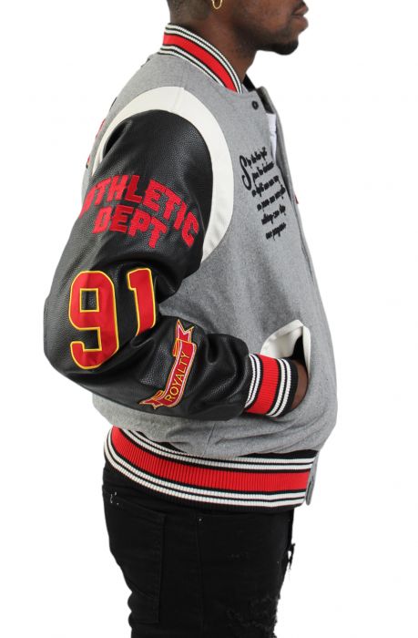 SMOKE RISE Torch Varsity Jacket WW23697SK-HGREY - Karmaloop