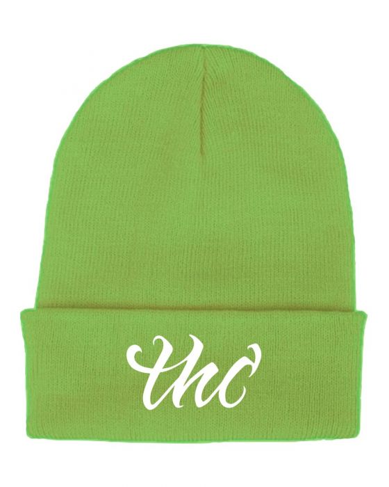 THE HIDEOUT CLOTHING THC Logo Beanie HDTCLTHNG-4365B0-LIMEGREEN - Karmaloop