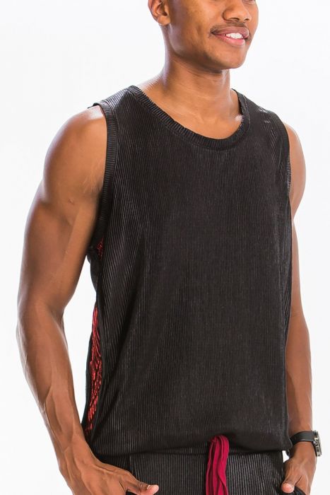WEIV METALLIC BOX CUT TANK WT8536-1-BLK - Karmaloop
