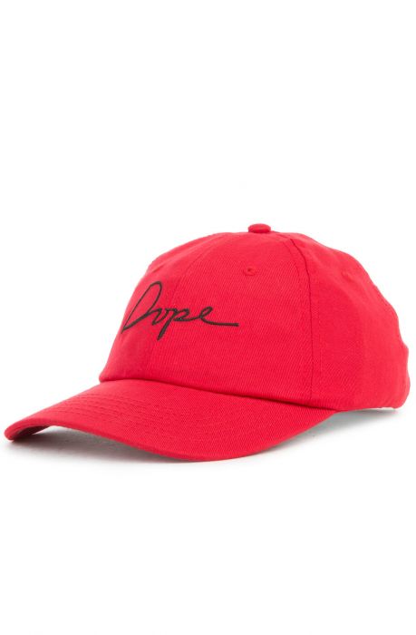 DOPE The Script Dad Cap in Red and Black D2017-H204-RBL - Karmaloop