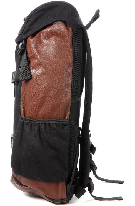 Flud Backpack Tech in Black Melton & Brown