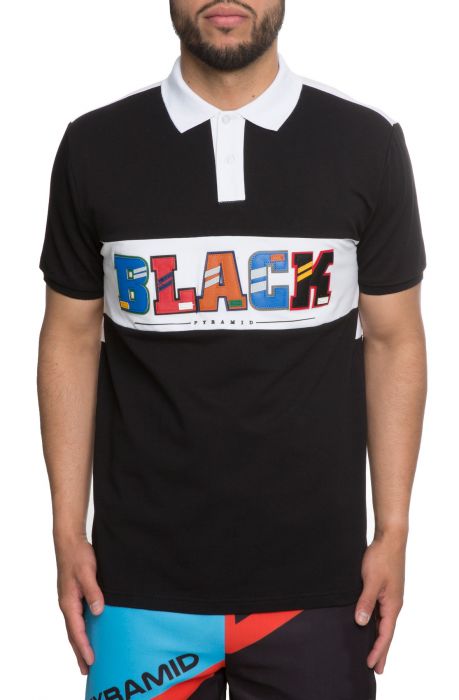 BLACK PYRAMID The Block Pyramid Polo in Black Y1161155-BLK - Karmaloop